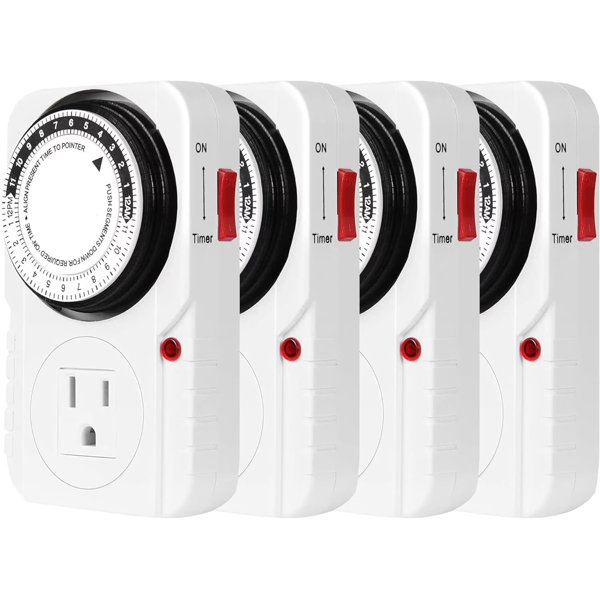 iPower 24 Hour Plug-in Timer, Mechanical Timer for Electrical Outlets Indoor, Home, Kitchen ...